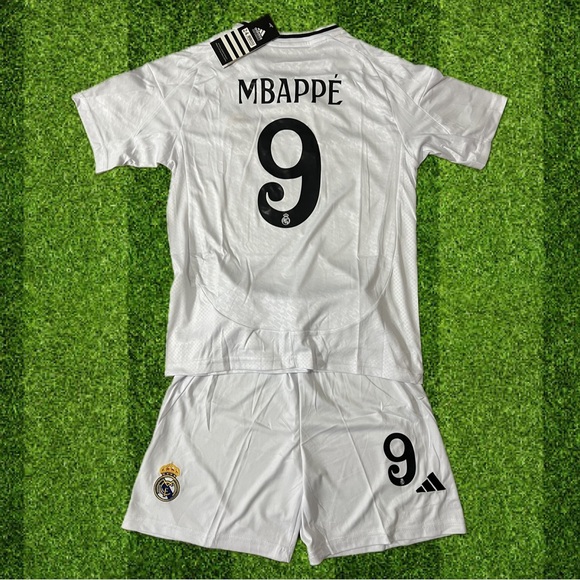 adidas | Shirts & Tops | Adidas Mbappe 9 Real Madrid Home Kids Jersey ...